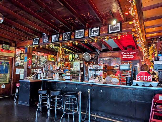 The bar isn't trying to reinvent mixology &ndash; it's perfecting the classics while that STOP sign silently judges anyone ordering something blue and flaming.