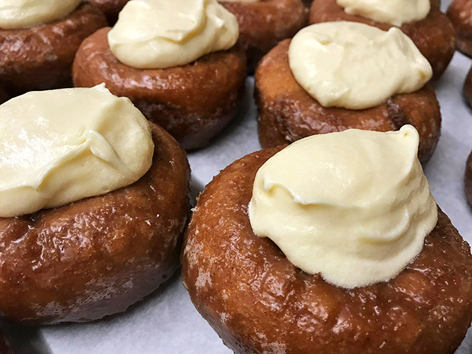 This isn't just a donut with nuts – it's a textural symphony. The crunch of pecans against soft dough creates breakfast harmony.