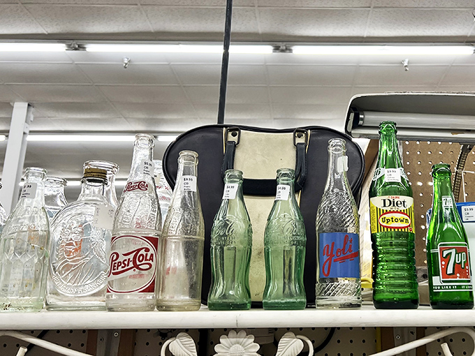 These vintage soda bottles remind us of simpler times when Pepsi cost a nickel and 7UP came in glass you could actually see through.