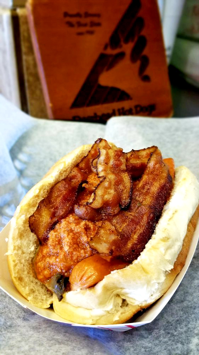 Bacon and secret sauce on a hot dog &ndash; proof that sometimes the simple pleasures are the most satisfying. No culinary degree required.