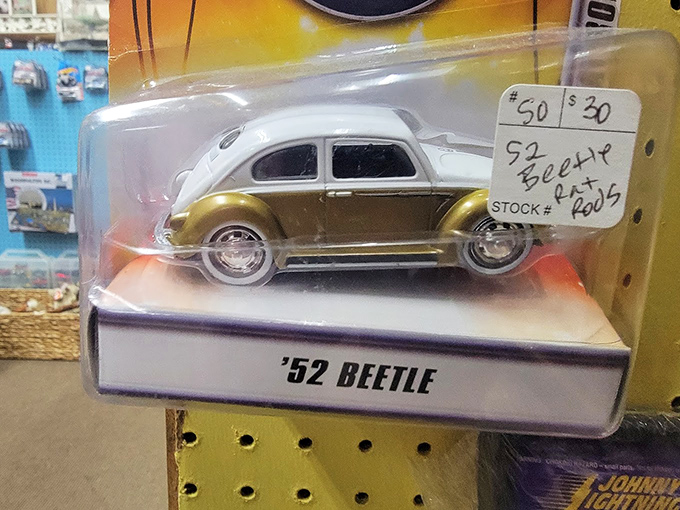 Tiny treasures with big personality&mdash;this '52 Beetle model car captures the spirit of an automotive icon in palm-sized perfection.
