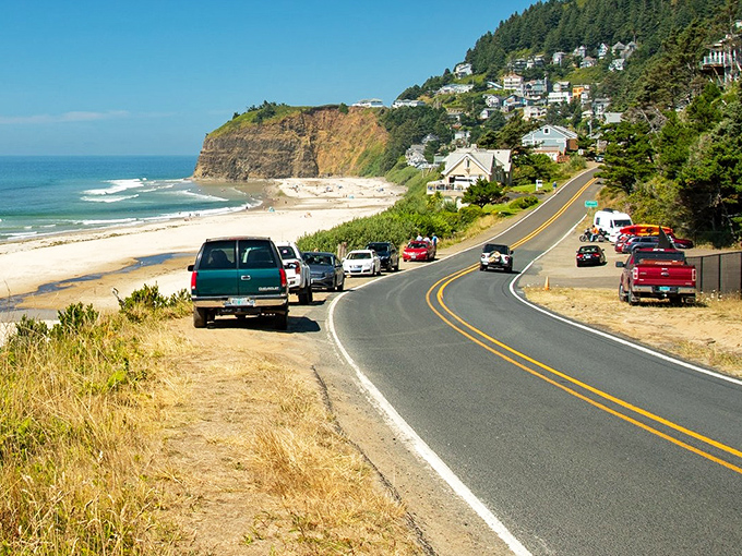 The kind of coastal highway where you'll find yourself mysteriously driving 15mph under the speed limit. Can you blame these drivers?