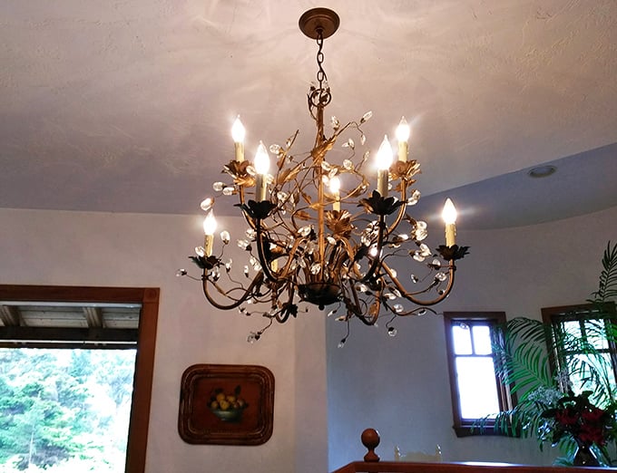 The curved staircase wouldn't be out of place in "Beauty and the Beast," though thankfully without the talking candlesticks and dancing teacups.