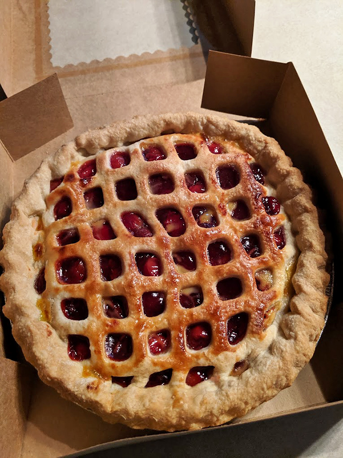 Cherry pie that would make Agent Cooper from Twin Peaks weep with joy&mdash;that lattice top is practically showing off.
