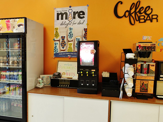 The coffee bar&mdash;because what's Batman without Robin, Fred without Ginger, or a perfect donut without its caffeinated sidekick?