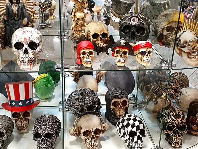 Macabre meets whimsy in this collection of decorative skulls &ndash; Halloween decor or year-round conversation starters? You decide.