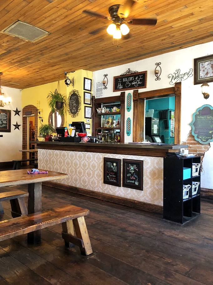 Wooden ceiling beams, chalkboard menus, and a counter that invites lingering. The kind of place where regulars become family.