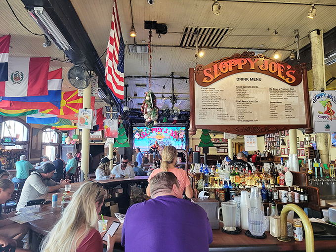Morning patrons line the bar, proving that in Key West, the concept of "too early for a drink" is as foreign as winter coats.