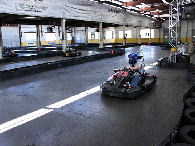 Sunlight streams across the track, illuminating the perfect racing line for those skilled enough to find it.