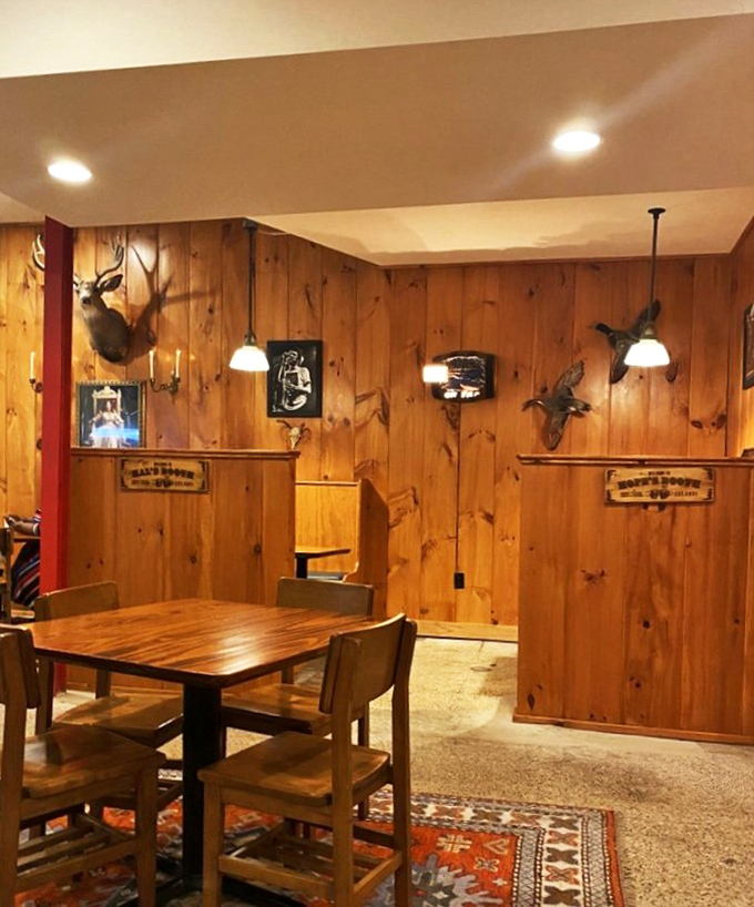 The mounted deer heads aren't just decoration – they're nodding in approval at your excellent restaurant choice.