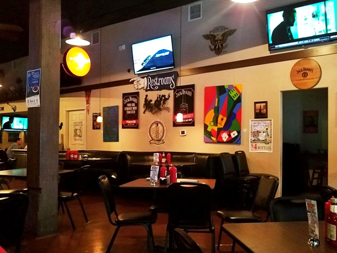 Vintage signs and playful artwork create an atmosphere where you instantly know you're among friends who speak the language of good food.