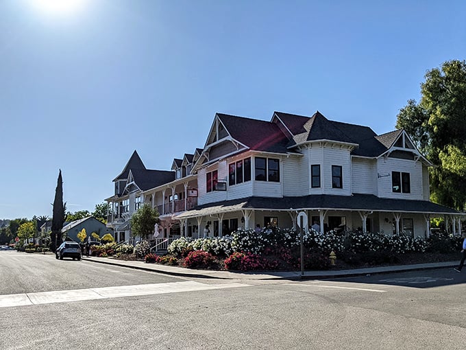 Victorian architecture that makes your HOA-restricted subdivision seem tragically boring. Those wraparound porches have heard some stories.