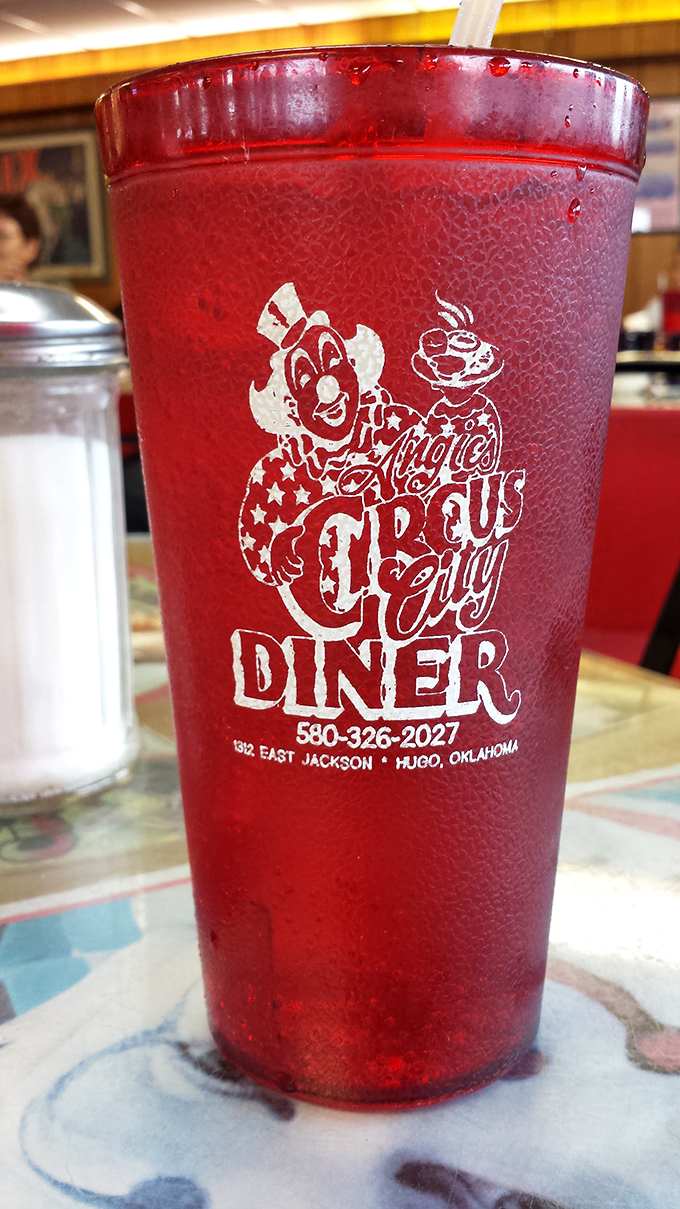 That red cup isn't just holding your drink&mdash;it's delivering the diner's whole identity right to your table with every refreshing sip.