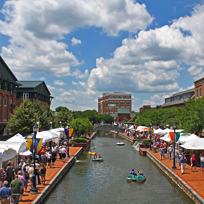 Carroll Creek's festival atmosphere transforms urban waterways into celebration central, where paddle boats become the transportation of choice.