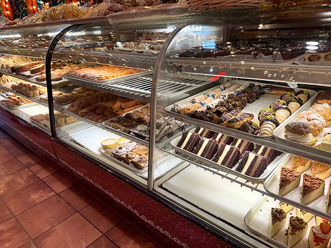 The bakery case at Mi Tierra&mdash;a glass-enclosed wonderland where self-control goes to die and diet plans are forgotten.