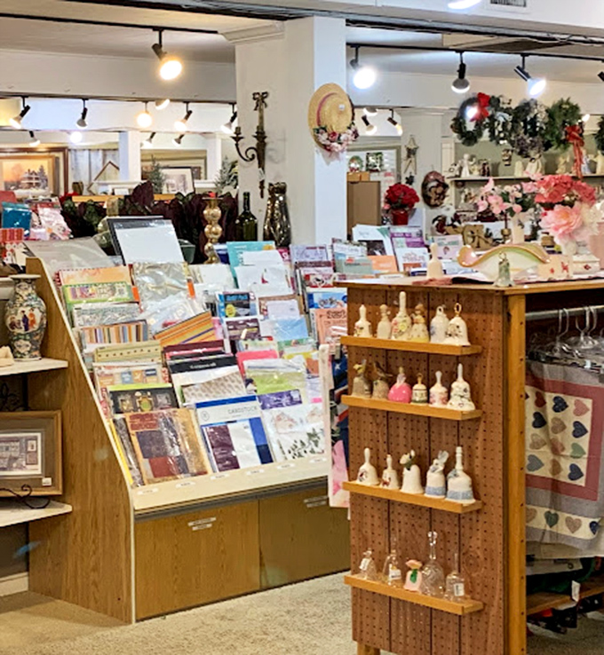The greeting card section offers everything from vintage postcards to contemporary designs&mdash;perfect for adding a personal touch to your thrifted gift. 