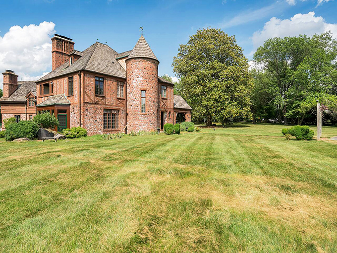 The castle's manicured grounds create a perfect frame for its distinctive architecture, making suburban Maryland feel like the English countryside.