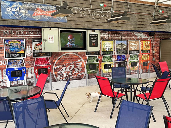 The outdoor patio: where fresh air meets friendly competition, and Kansas City sports fans gather to celebrate between games.
