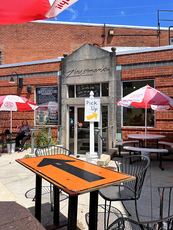 The outdoor seating area&mdash;where sandwich devotees bask in the Michigan sunshine and contemplate the meaning of perfect pastrami.