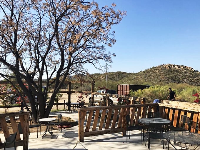 The outdoor patio offers desert vistas with your dessert&mdash;nature's dining room where the Arizona landscape becomes part of the meal.