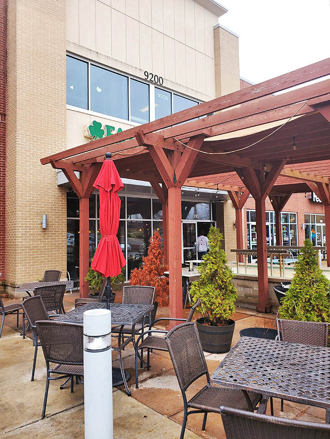 Al fresco dining under rustic wooden beams&mdash;because BBQ tastes even better with a side of fresh air.