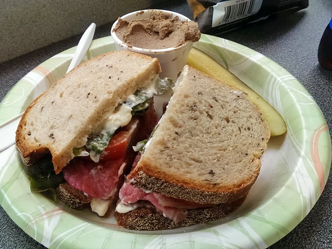 This roast beef sandwich isn't just lunch&mdash;it's a commitment to excellence, with each layer thoughtfully arranged like a delicious game of Jenga.