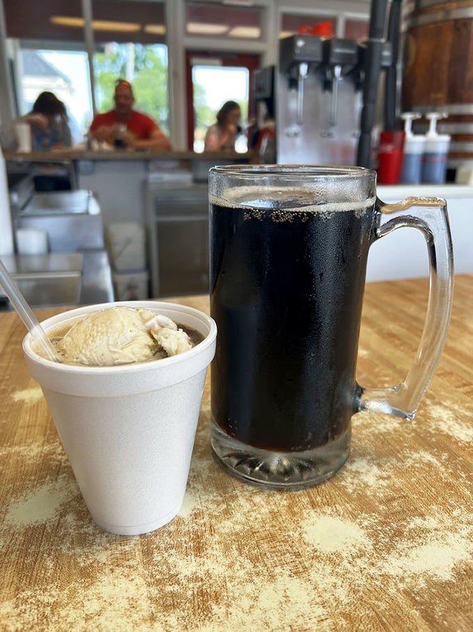 That's not just root beer&mdash;it's house-made nirvana in a frosty mug, with ice cream alongside for float-making possibilities.