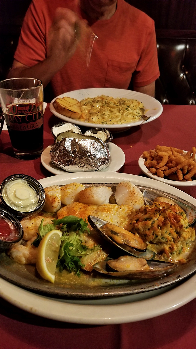 A seafood platter that makes decision-making irrelevant. Why choose one treasure when you can have the entire underwater kingdom?