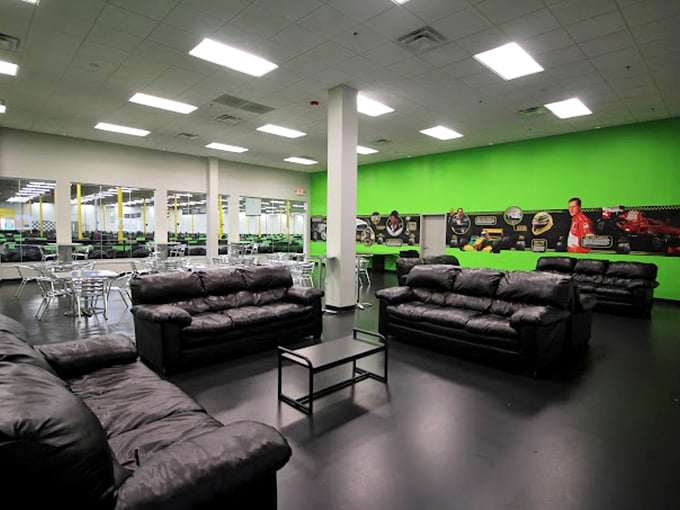 The lounge area where racers debate strategy, replay close calls, and plan revenge for that questionable overtaking maneuver on turn three.