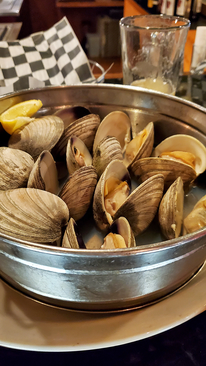 Steamed clams in their natural glory, ready for their butter bath. Simple pleasures are often the most profound.