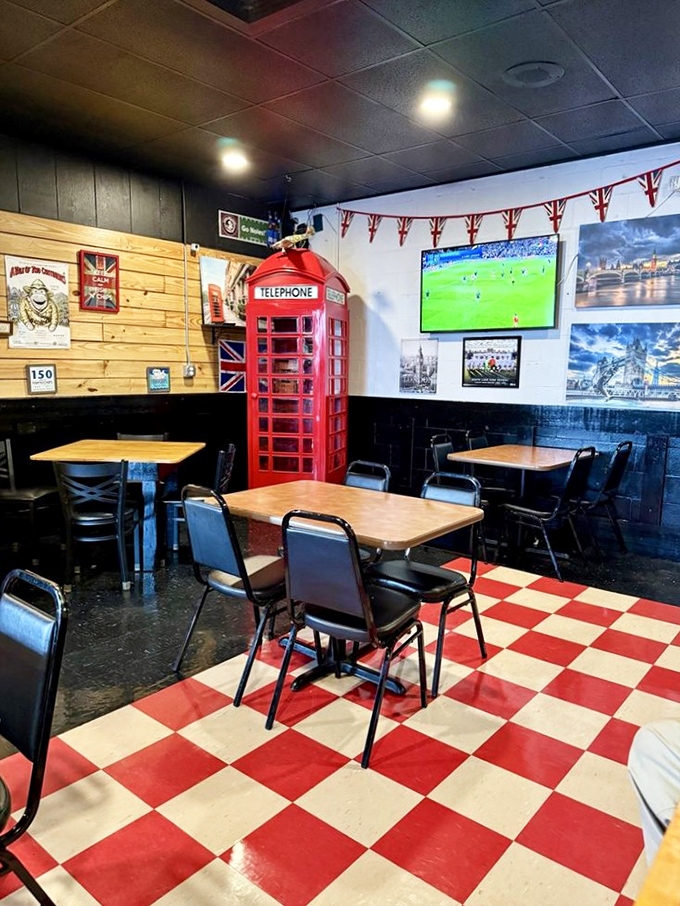That checkerboard floor isn't just nostalgic design &ndash; it's practically British law for any establishment serving proper fish and chips.