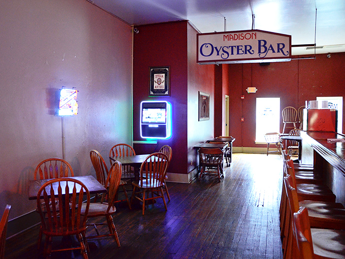 The Madison's interior glows with that perfect "come as you are" vibe, where wooden chairs have supported decades of satisfied diners.