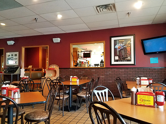 Table for two... or ten! The casual dining space is perfect for everything from solo meat missions to full-on family feasts.