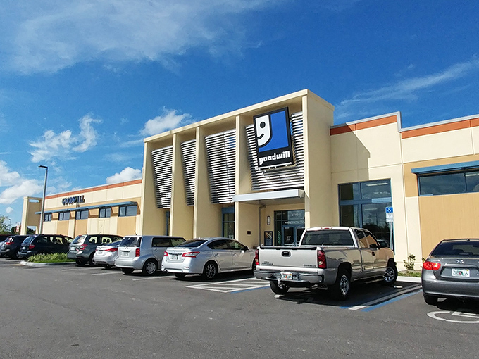 Goodwill's modern architecture brings unexpected sophistication to the second-hand shopping experience.