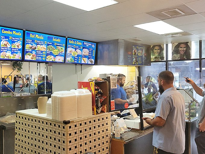 Where the magic happens &ndash; watching your gyro transform from spinning meat tower to handheld perfection is better than most theater shows.