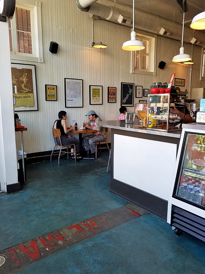 The minimalist interior lets the pies be the stars, while framed artwork and pendant lights create the perfect stage for your taste buds' performance.