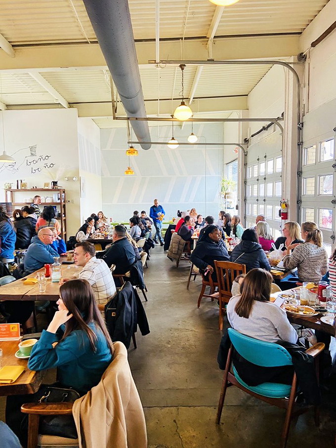 The weekend crowd proves the universal truth: people will wake up early for exceptional food. The diverse diners share one common trait&mdash;the look of anticipation.