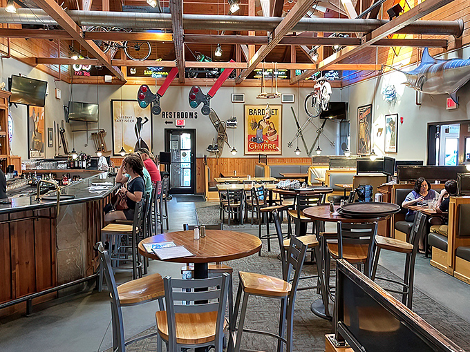 The dining room where strangers become friends and friends become family. Notice how everyone looks relaxed? That's the power of great food.