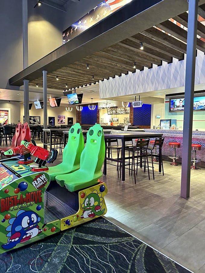 The multi-level track offers elevation changes and challenging turns that separate the casual drivers from those secretly timing their laps.