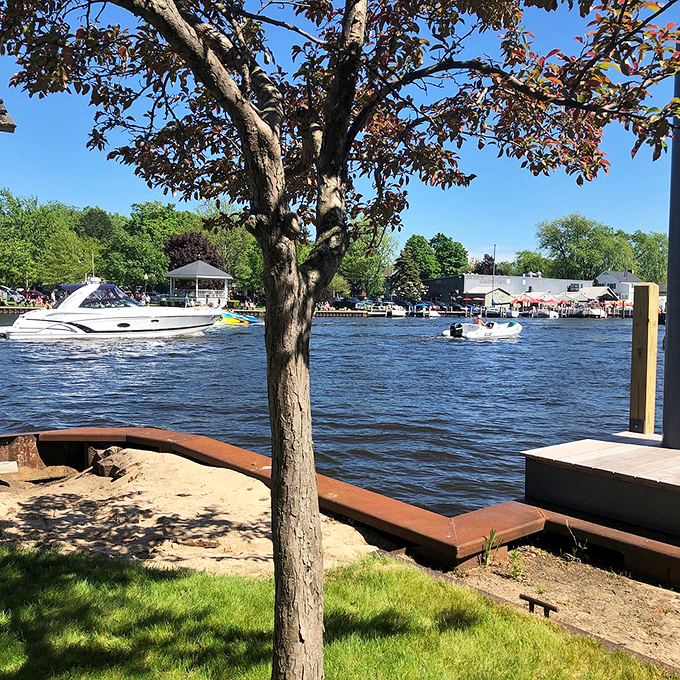 Where boats and blue water meet green shores—Saugatuck's harbor invites you to dip your toes in the water or set sail for adventure.