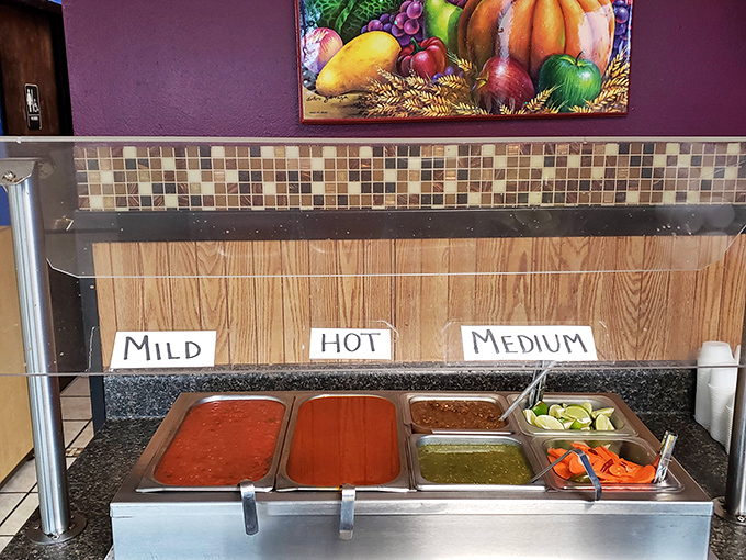The salsa bar&mdash;where relationships are tested and true spice tolerance is revealed. Choose your weapon carefully.
