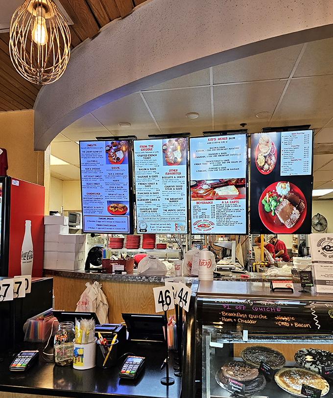 Where the magic happens – digital menus meet old-school cooking in a kitchen that knows exactly what you need before you do.