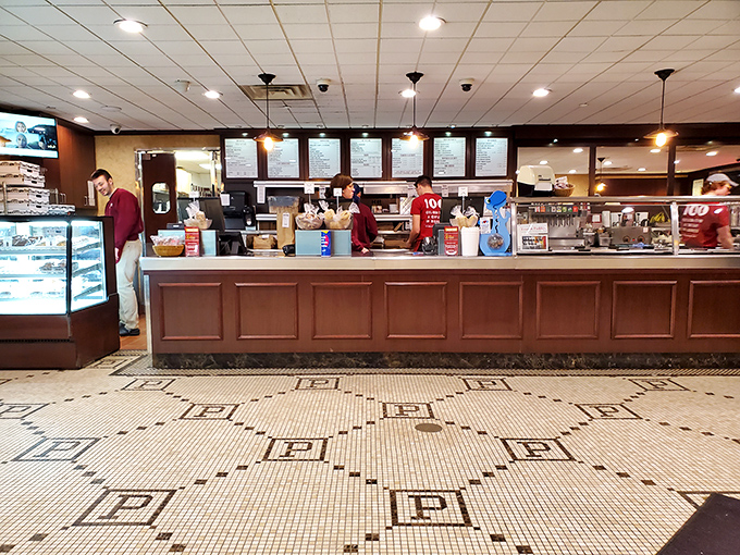 The counter where magic happens. These folks have seen the full spectrum of human joy that follows "I'll have the chicken tenders."