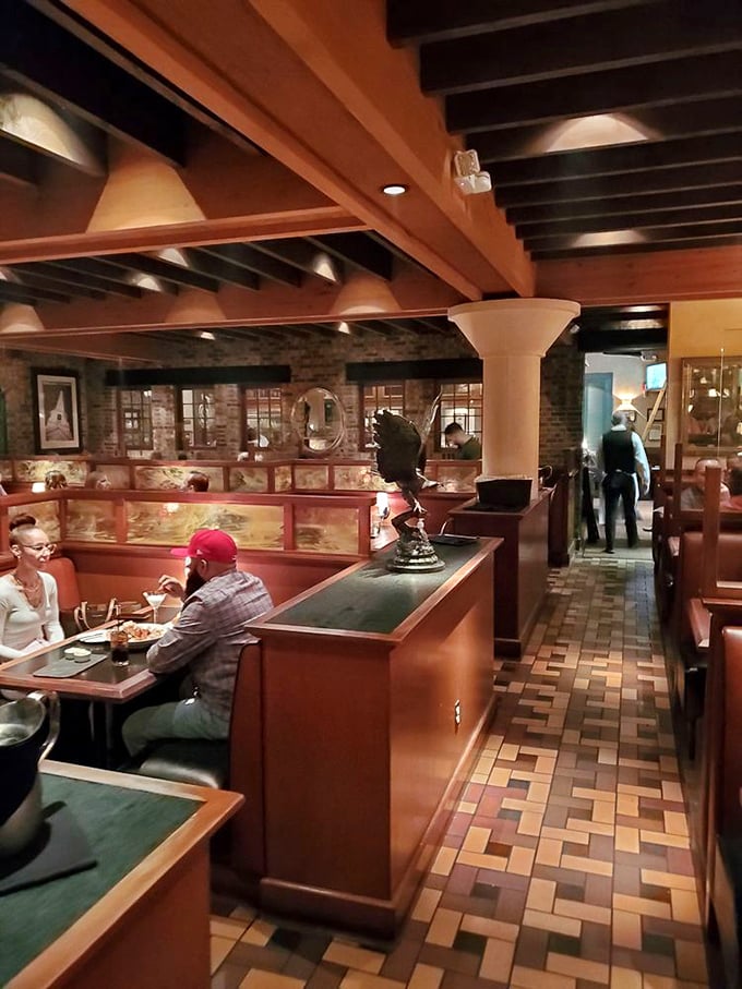 Wood-fired salmon with vegetables that weren't just an afterthought. This plate says "Yes, we care about seafood just as much as our steaks."