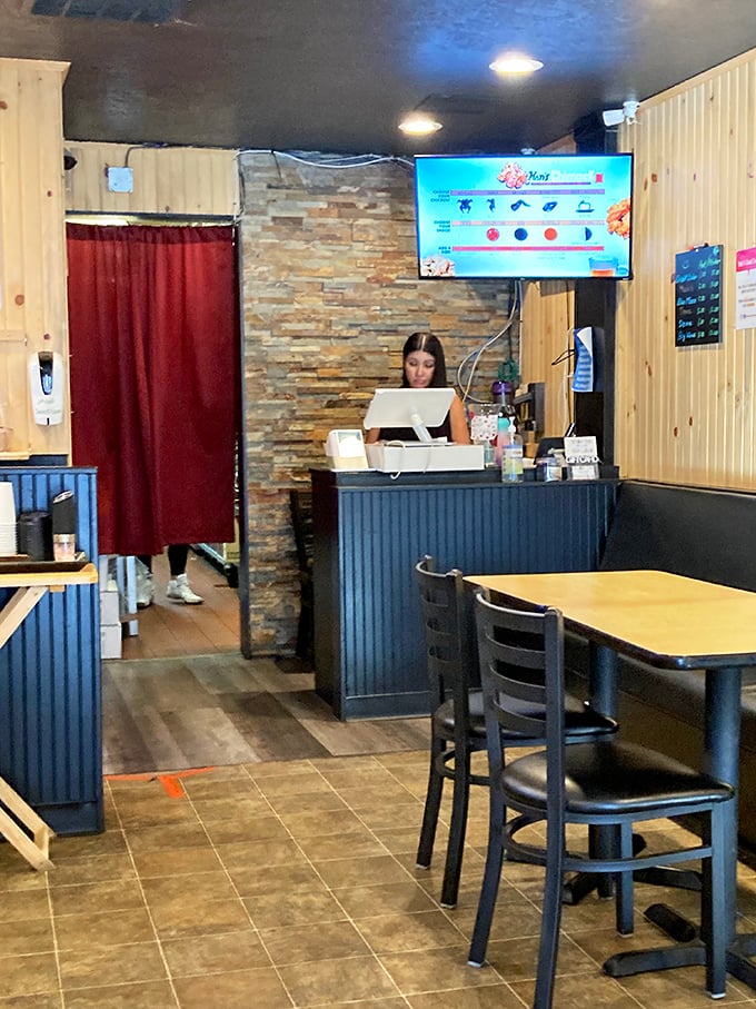The counter where magic happens&mdash;simple, efficient, and focused on getting that double-fried goodness to your table.