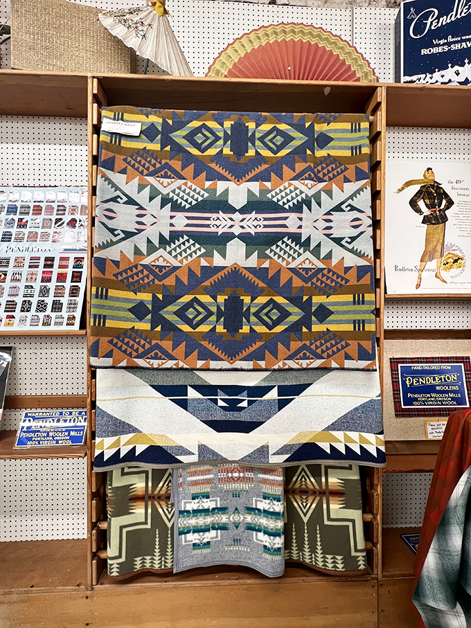 Pendleton-inspired patterns celebrate the Pacific Northwest's indigenous artistic heritage with geometric precision and earthy warmth.