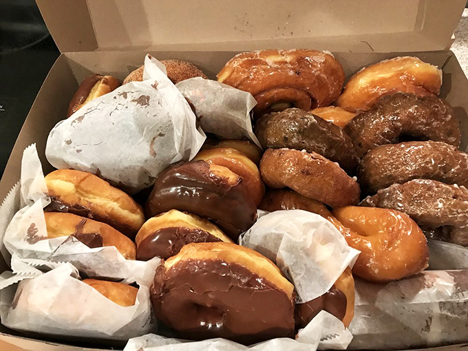 The donut gatherer returns triumphant with provisions for the tribe. Sharing optional but not recommended.