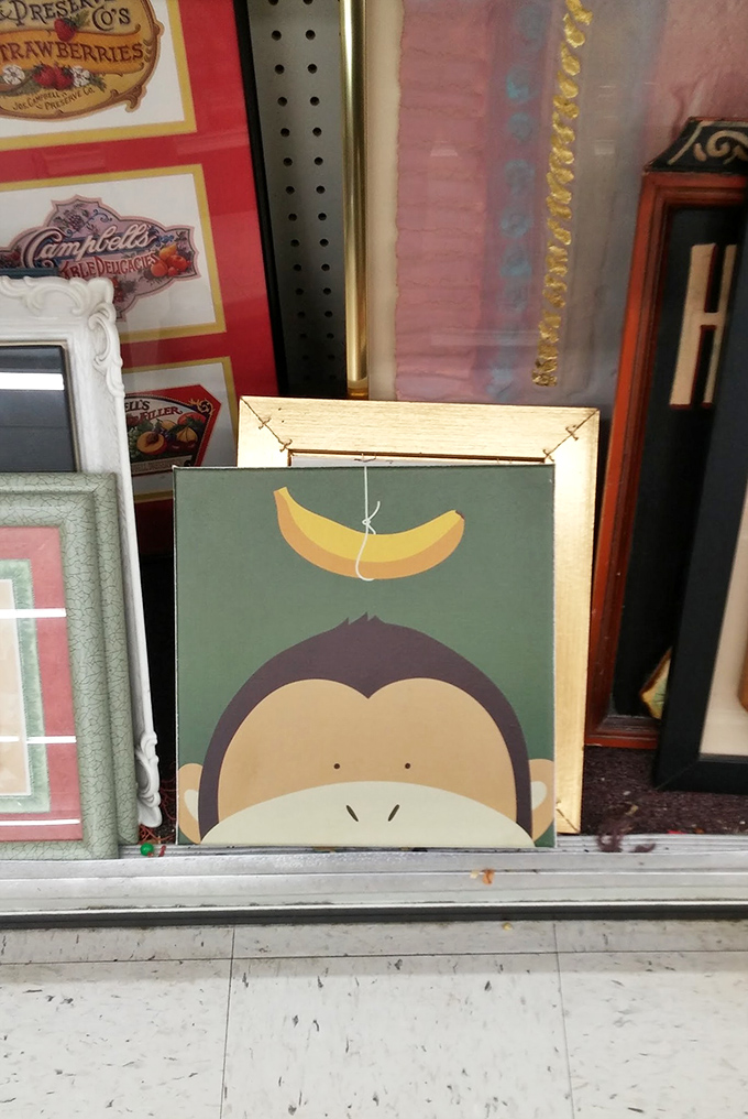 Wall art with a sense of humor! This playful monkey print could be the conversation piece your home office desperately needs.