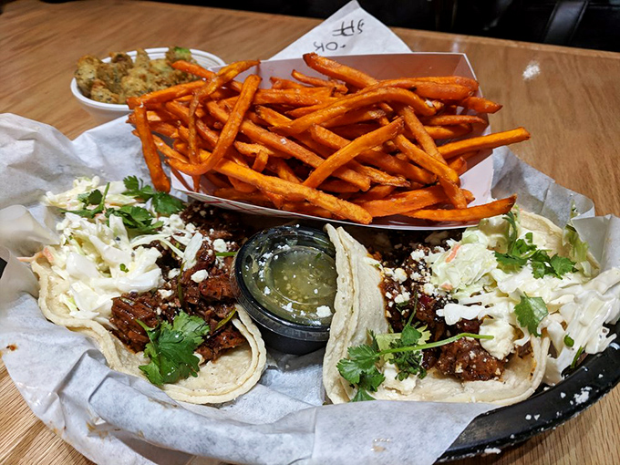 Barbecue breaks free from traditional formats. These tacos prove smoked meat plays well with others&mdash;especially when sweet potato fries join the party.