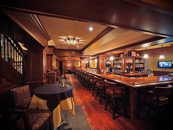 The bar at Churchill's offers sanctuary&mdash;a place where leather stools and polished wood invite you to linger over perfectly balanced old fashioneds.